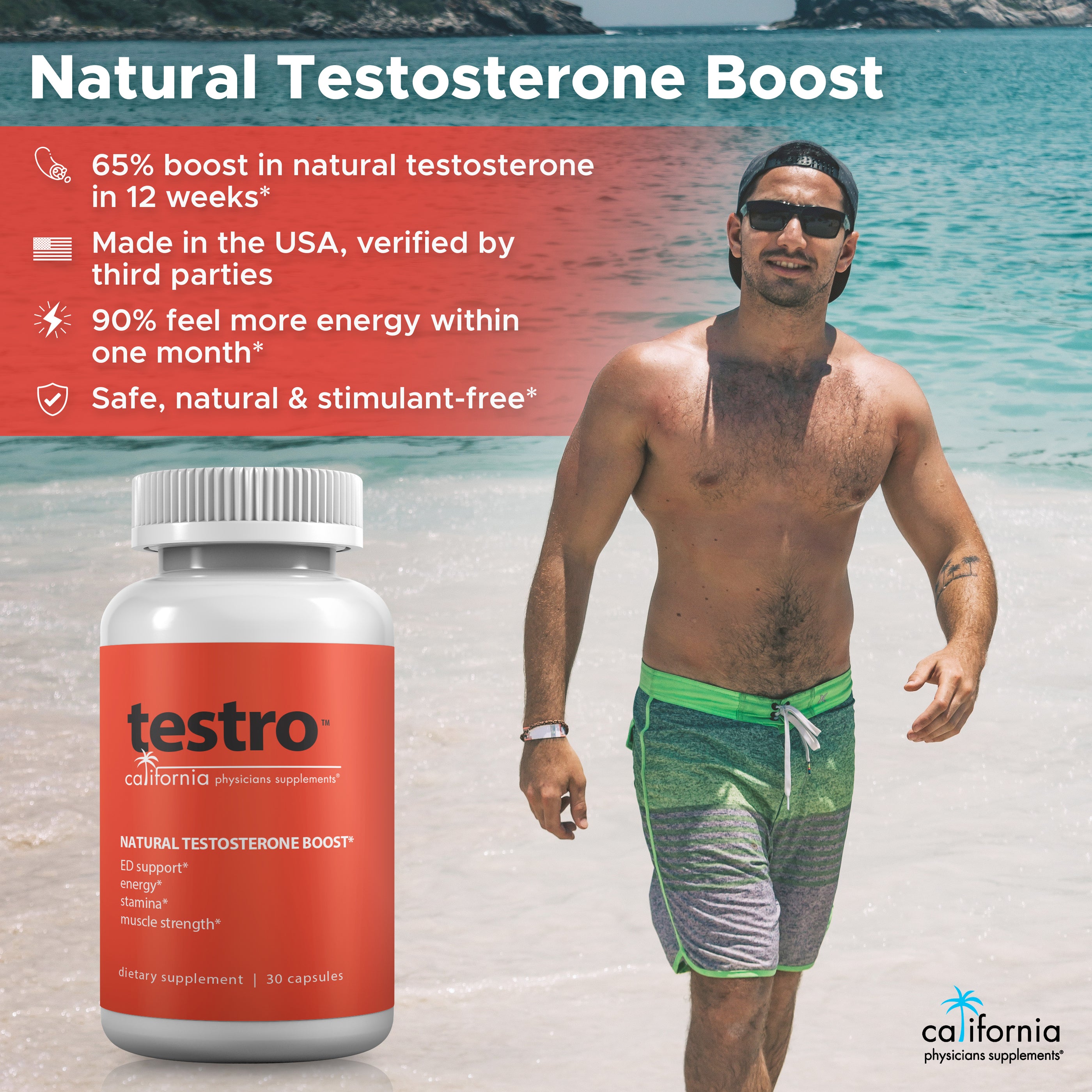 Testro™ Testosterone Booster for Men – Tongkat Ali, Shilajit & Zinc