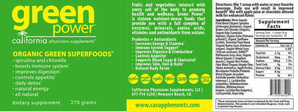 GREEN POWER - CA Supplements